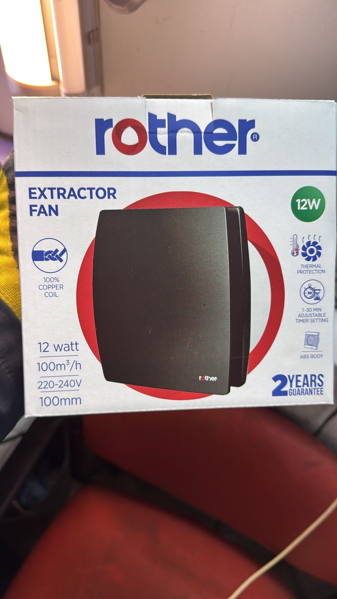 Rother Extractor Fan 12W Black — UK-Plastics