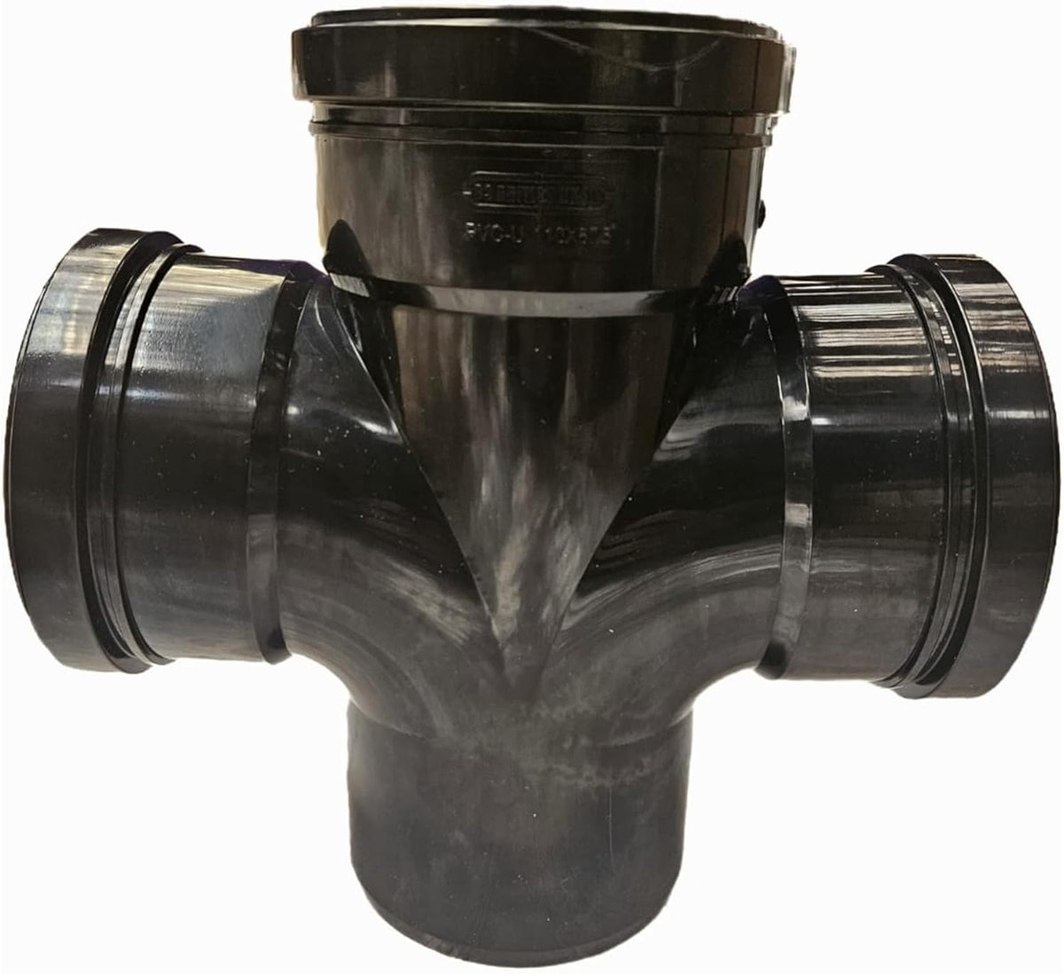 92.5 Degree 4 Way Branch Pipe Black Soil Ring Seal — UK-Plastics
