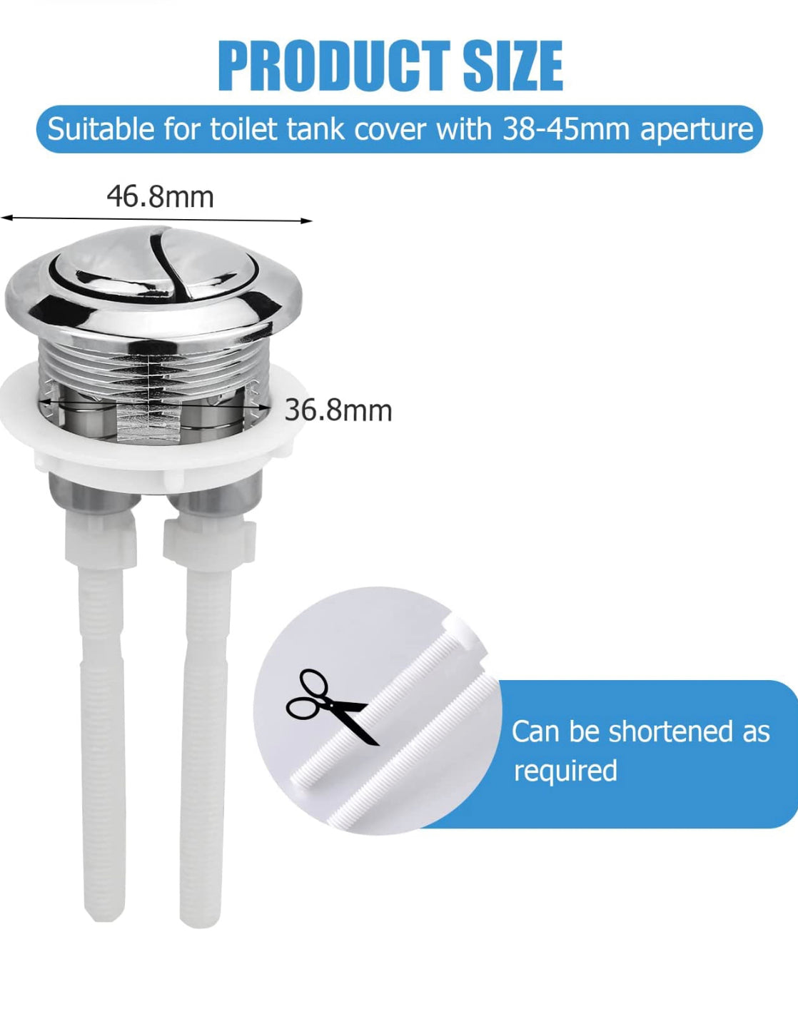 Toilet Push button Flush Replacement Ancable Dual Toilet — UK-Plastics