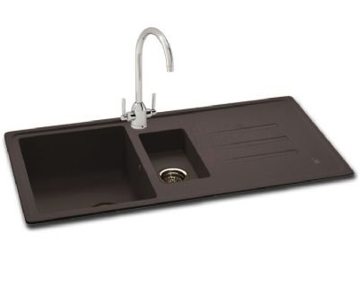 CARRON PHOENIX DEBUT 150 INSET ONYX/JET BLACK GRANITE SINK — UK-Plastics