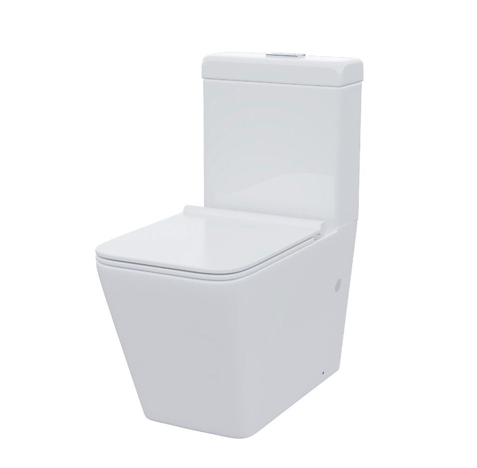 Sofia Rimless Square Recessed Close Coupled Toilet, Cistern and soft c ...