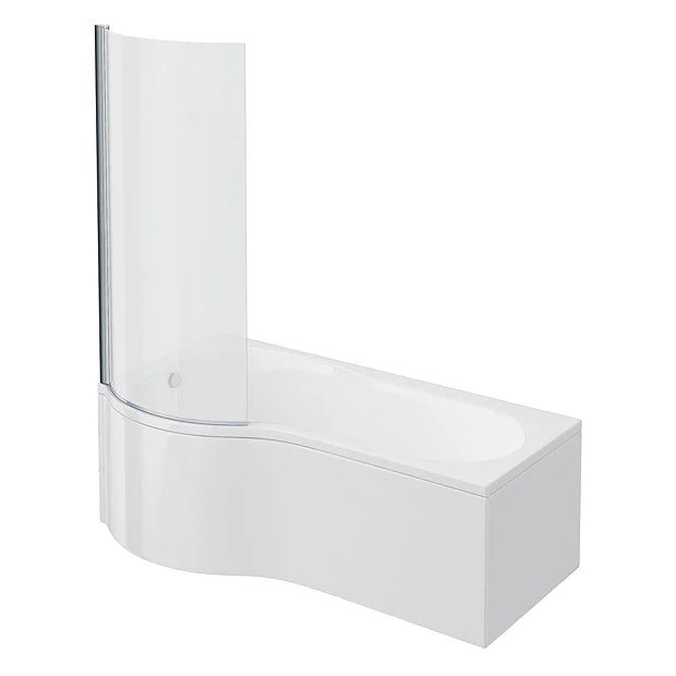 P Shaped Shower Bath with Screen + Panel — UK-Plastics